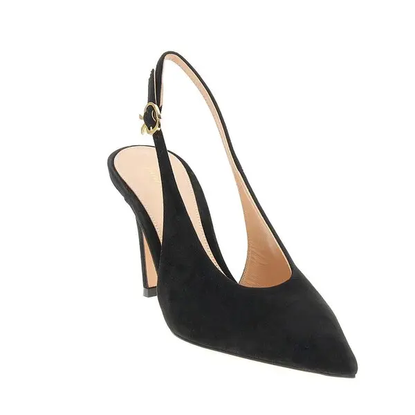 GIANVITO ROSSI Robbie Suede Leather Slingback Pumps - Black