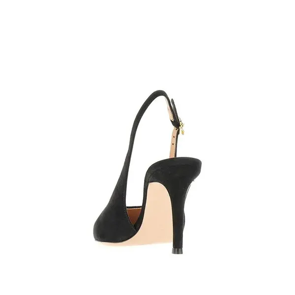 GIANVITO ROSSI Robbie Suede Leather Slingback Pumps - Black