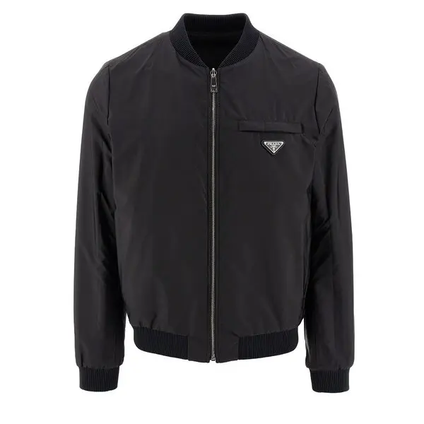 Prada Re-nylon And Leather Reversible Bomber Jacket