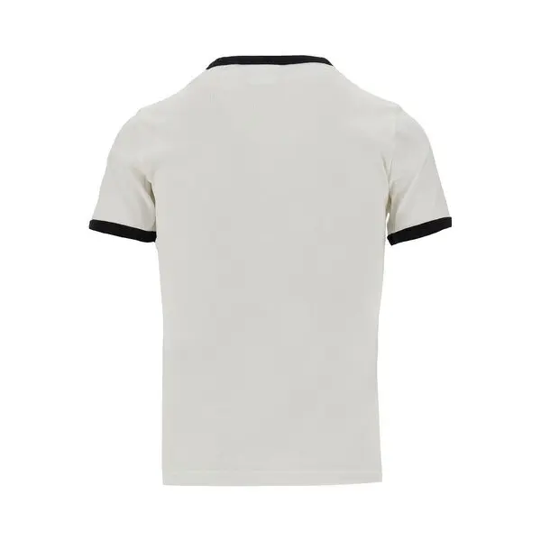 COURREGES Short Sleeve Cotton T-shirt With Contrasting Trims