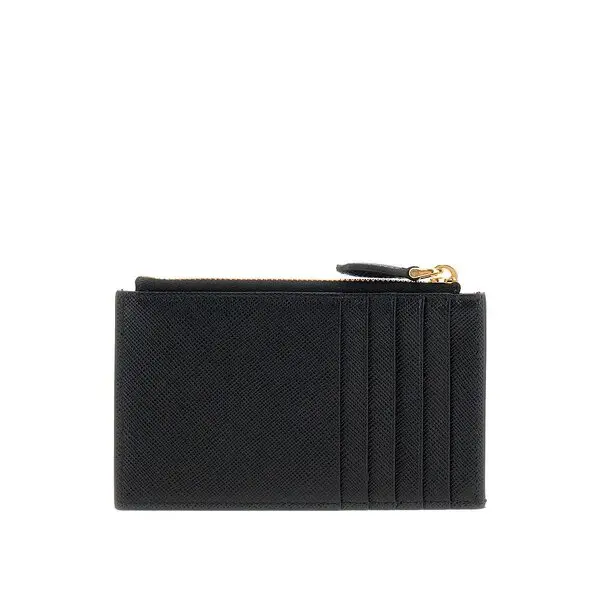 Prada Saffiano Leather Cardholder Pouch - Black