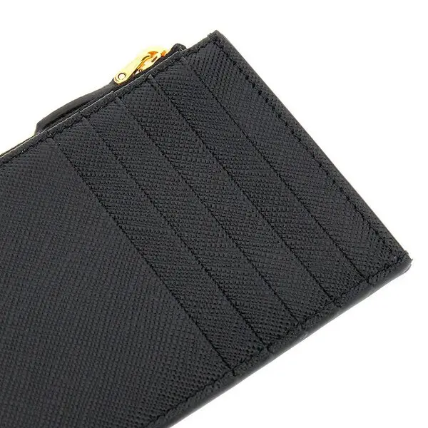 Prada Saffiano Leather Cardholder Pouch - Black