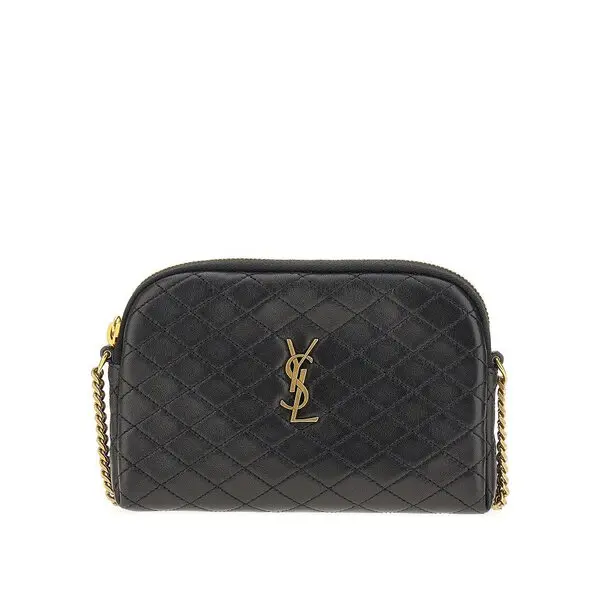 Saint Laurent Gaby Quilted Leather Crossbody Pouch - Black