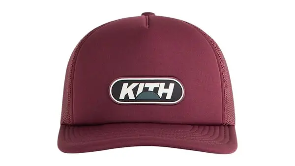 Kith Rubber Patch Poly Foam Nolan Trucker Hat - Magma