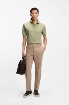 BOSS Mercerized-cotton Polo Shirt - Light Green