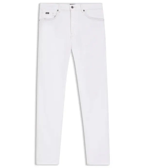 BOSS Five-pocket Jeans In Stretch Denim - White