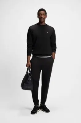 BOSS Cotton-blend Sweatshirt With Double B Monogram - Black