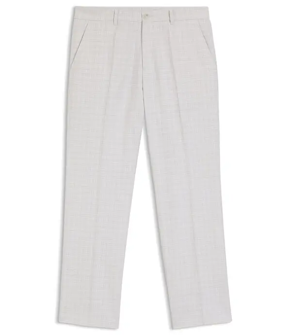 BOSS Straight-fit Pants In Virgin Wool And Cotton - White