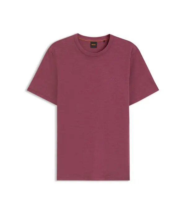 BOSS Cotton Jersey T-shirt With Logo Detail - Red