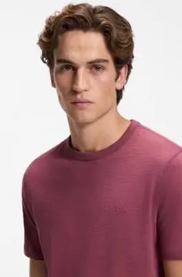 BOSS Cotton Jersey T-shirt With Logo Detail - Red
