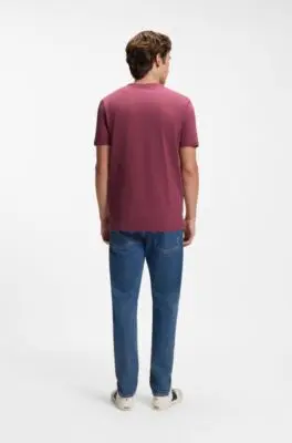 BOSS Cotton Jersey T-shirt With Logo Detail - Red