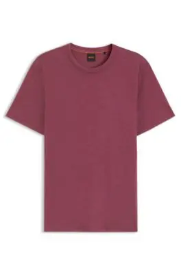 BOSS Cotton Jersey T-shirt With Logo Detail - Red