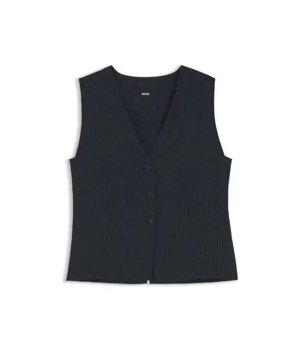 BOSS Pinstripe Stretch Crepe Vest