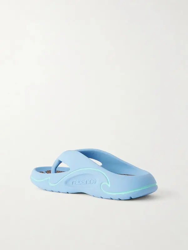 Rabanne 3d Logo-embossed Thong Sandals - Blue