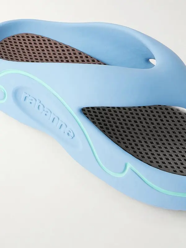 Rabanne 3d Logo-embossed Thong Sandals - Blue