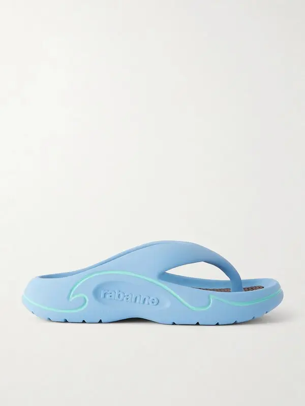 Rabanne 3d Logo-embossed Thong Sandals - Blue