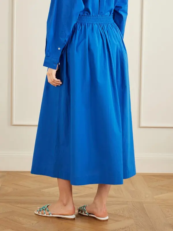 SKALL Organic Cotton Poplin Midi Skirt