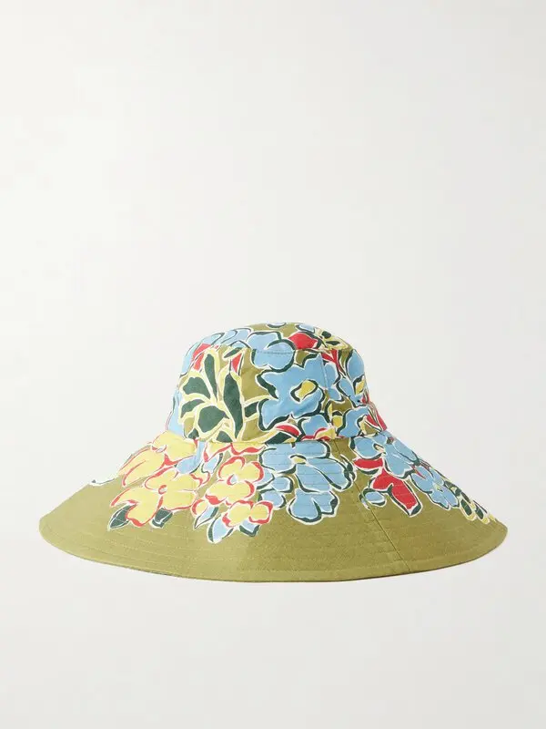 ALEMAIS Solstice Printed Linen Bucket Hat - Multi