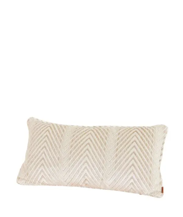 Missoni Ziggy Striped Velvet Cushion By - Neutrals