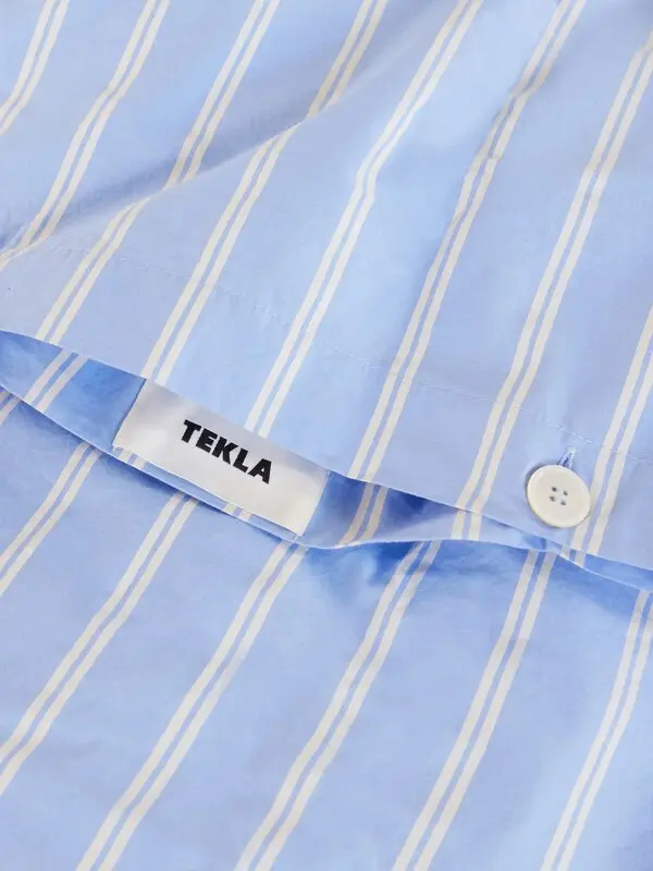TEKLA Striped Organic Cotton-percale Queen Duvet Cover