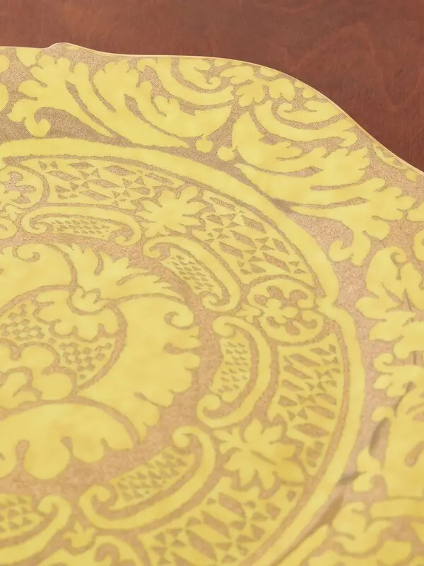 L'Objet Fortuny Orsini Large Painted Porcelain Platter - Yellow