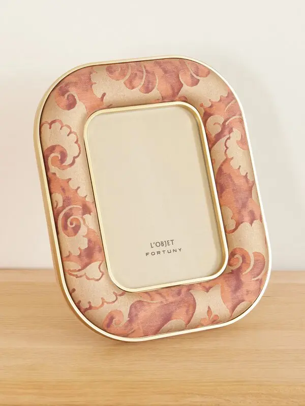 L'Objet Fortuny Rue Jacob Gold-tone Canvas-jacquard Frame - Red