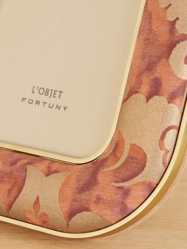 L'Objet Fortuny Rue Jacob Gold-tone Canvas-jacquard Frame - Red