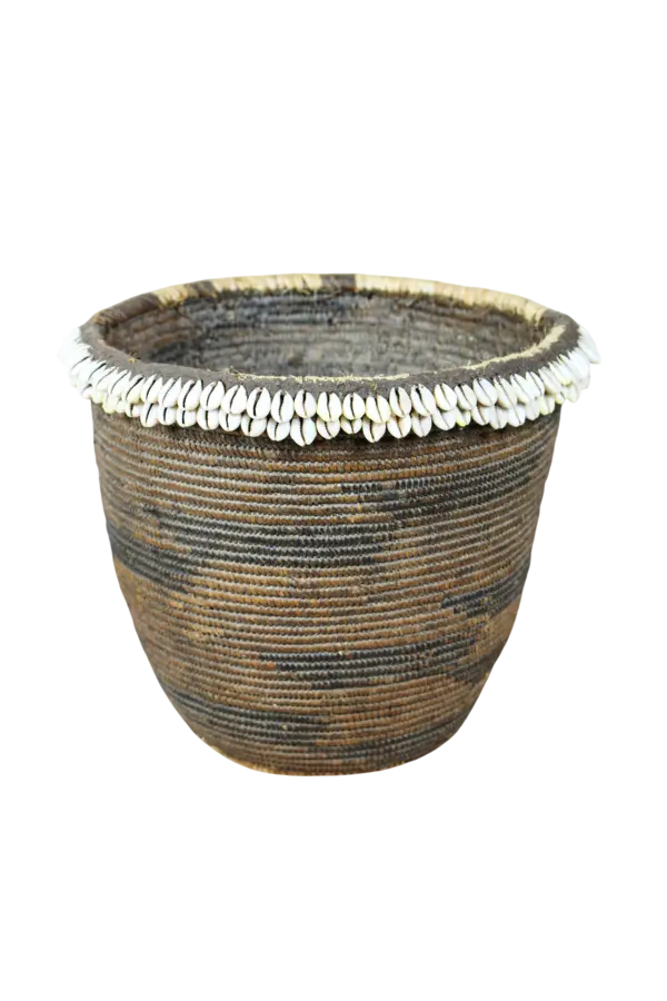 Botanical Boys Neutrals / Vintage Tutsi Basket With Cowrie Shells One Zero Six Nine