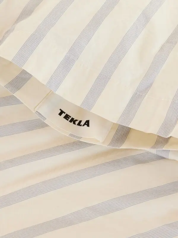 TEKLA Striped Organic Cotton-percale King Duvet Cover