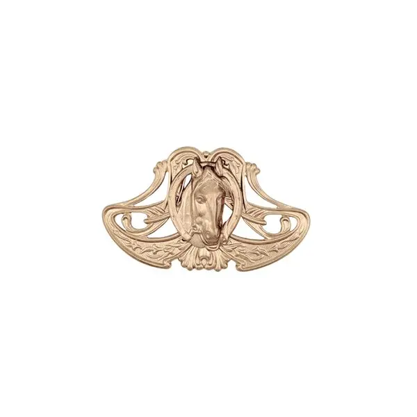 STEPHANIE BROWNE AUSTRALIA Winchester Brooch With Horse Emblem - Gold