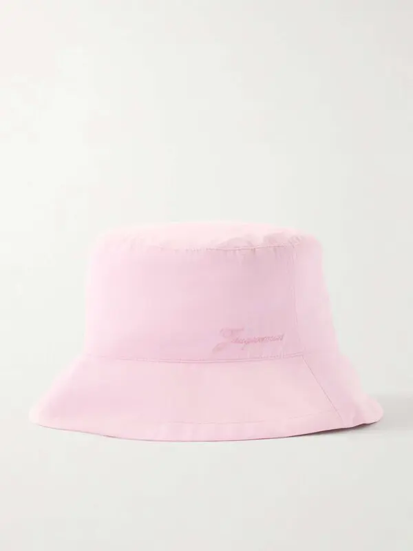 Jacquemus Le Bob Baluchon Embroidered Shell Bucket Hat - Pastel Pink