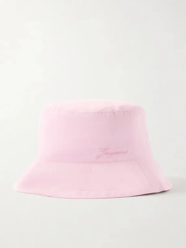 Jacquemus Le Bob Baluchon Embroidered Shell Bucket Hat - Pink