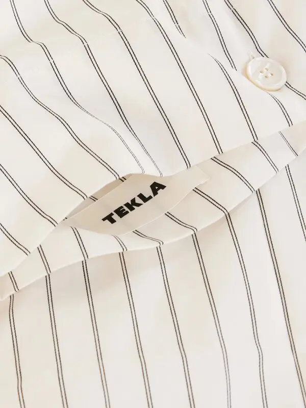 TEKLA Striped Organic Cotton-sateen Double Duvet Cover