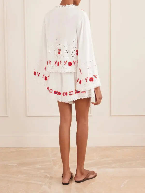 Sea Catharina Embroidered Cotton And Linen Shirt