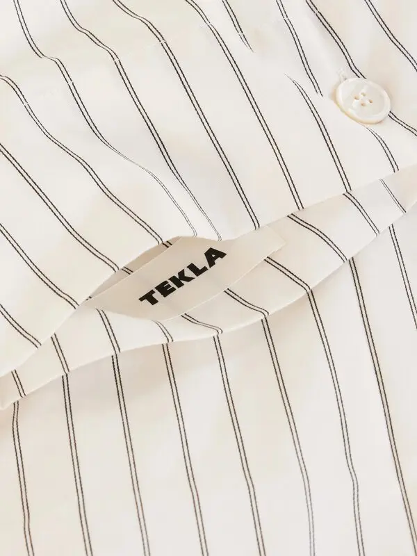 TEKLA Needle Stripes" Organic Cotton-sateen King Duvet Cover