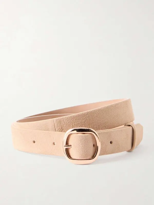 Gabriela Hearst Elster Suede Belt - Beige