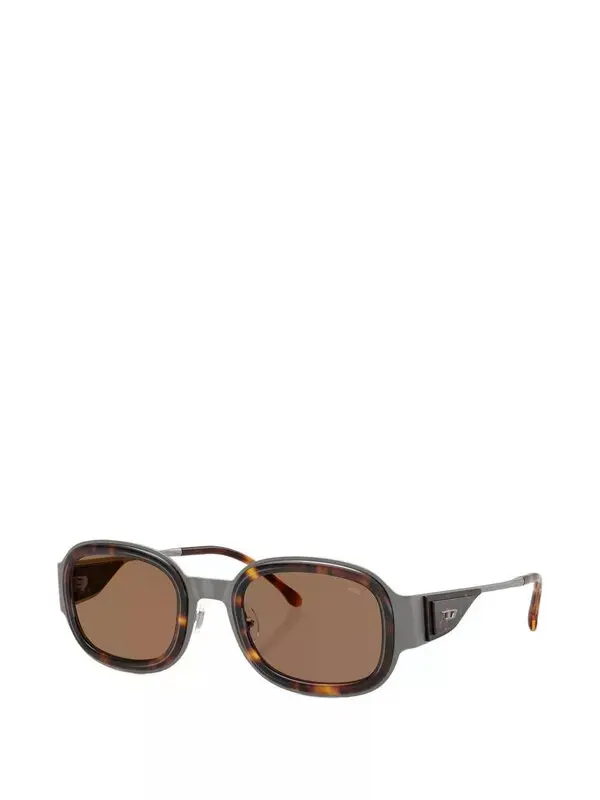 DIESEL® Logo Plaque Oval-frame Sunglasses
