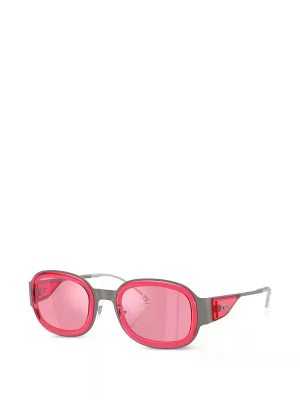 DIESEL® Logo Plaque Oval Frame Sunglasses