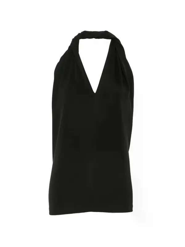 TOTEME Twisted Halterneck Top - Black