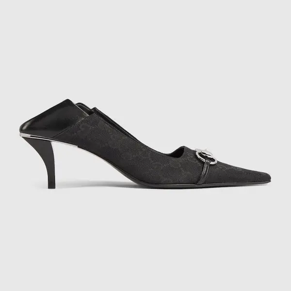 Gucci Vittoria Pump Gg Canvas - Black