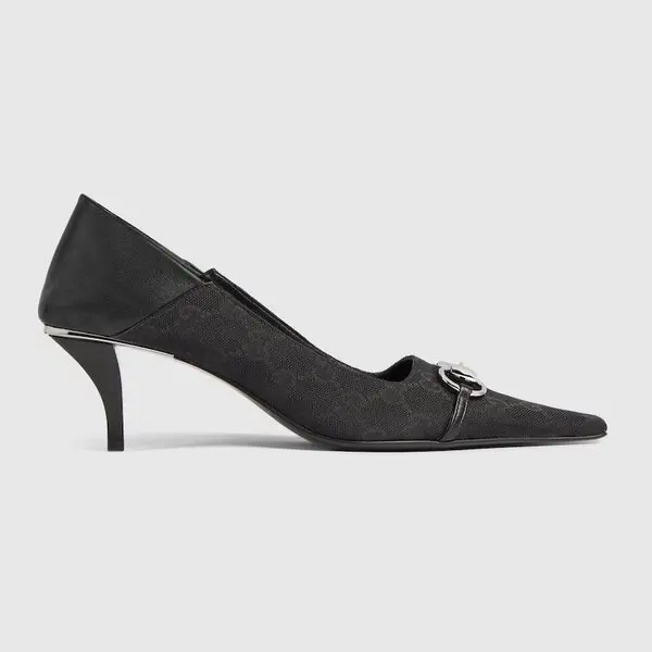 Gucci Vittoria Pump Gg Canvas - Black
