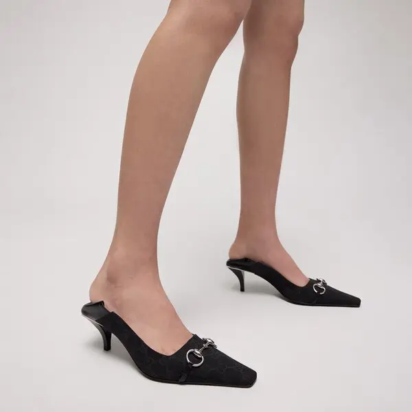 Gucci Vittoria Pump Gg Canvas - Black