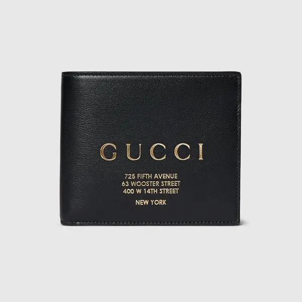 Gucci Bi-fold Wallet With Gold-foiled Logo