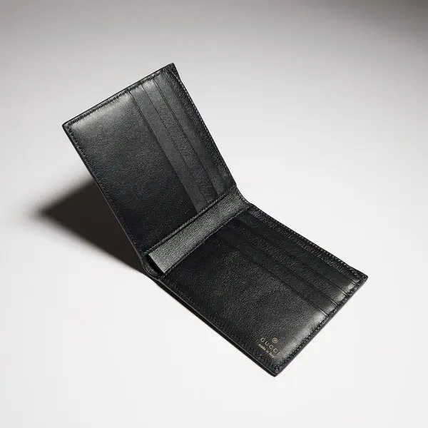 Gucci Bi-fold Wallet With Gold-foiled Logo