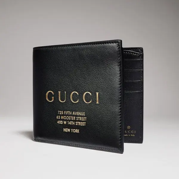 Gucci Bi-fold Wallet With Gold-foiled Logo