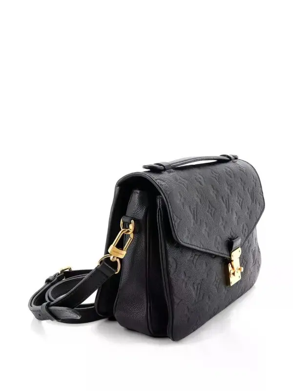LOUIS VUITTON Pochette Metis Monogram Empreinte Leather Crossbody Bag - Black