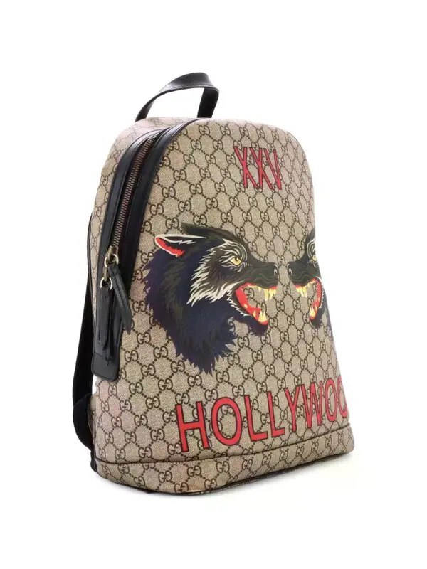 Gucci Gg Coated Canvas Zip Around Backpack - Brown