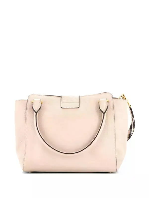 Burberry Medium Leather Tote Bag With Buckle Detail