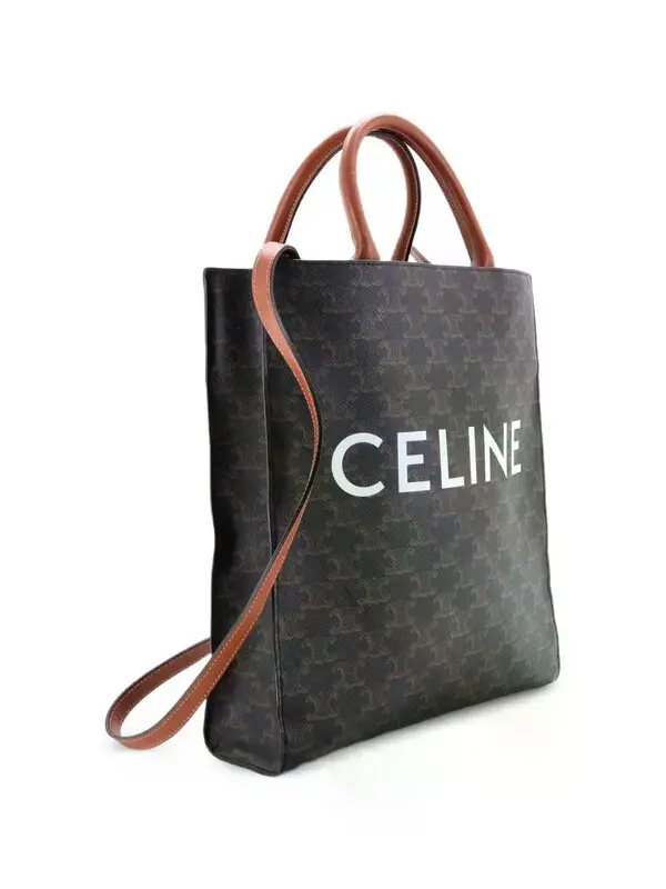 Celine Vertical Cabas Triomphe Coated Canvas Small Tote Bag
