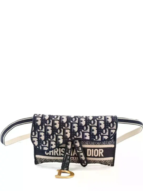 Dior Saddle Slim Pouch Belt Bag - Blue